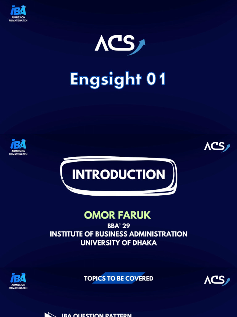 ACS IBA BBA 24 Eng 01 Stucture of Sentence | PDF