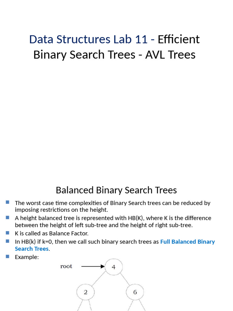 AVL Trees: Efficient Binary Search | PDF | Algorithms And Data ...