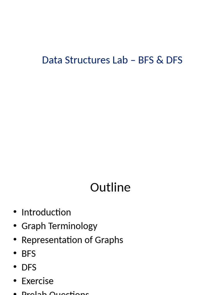 Data Structures Lab 12 Graphs BFS DFS - R | PDF | Vertex (Graph Theory) | Algorithms And Data ...