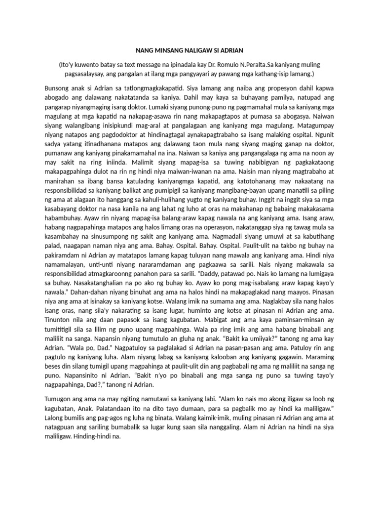 Nang Minsang Naligaw Si Adrian | PDF