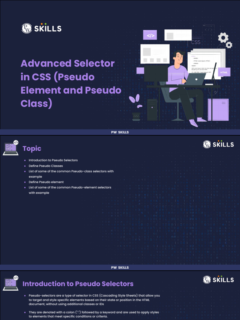 Advanced Selector in CSS (Pseudo Element and Pseudo Class) | PDF | Hypertext | World Wide Web