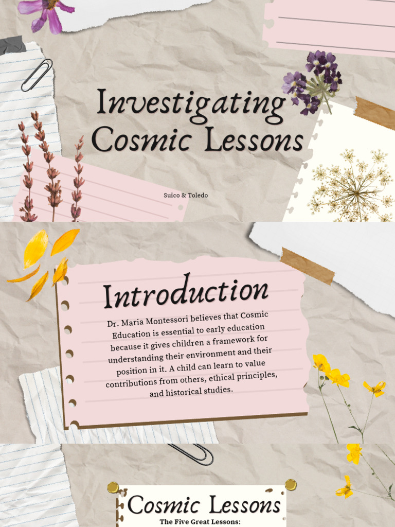 Investigating Cosmic Lessons by Suico & Toledo | PDF | Montessori ...