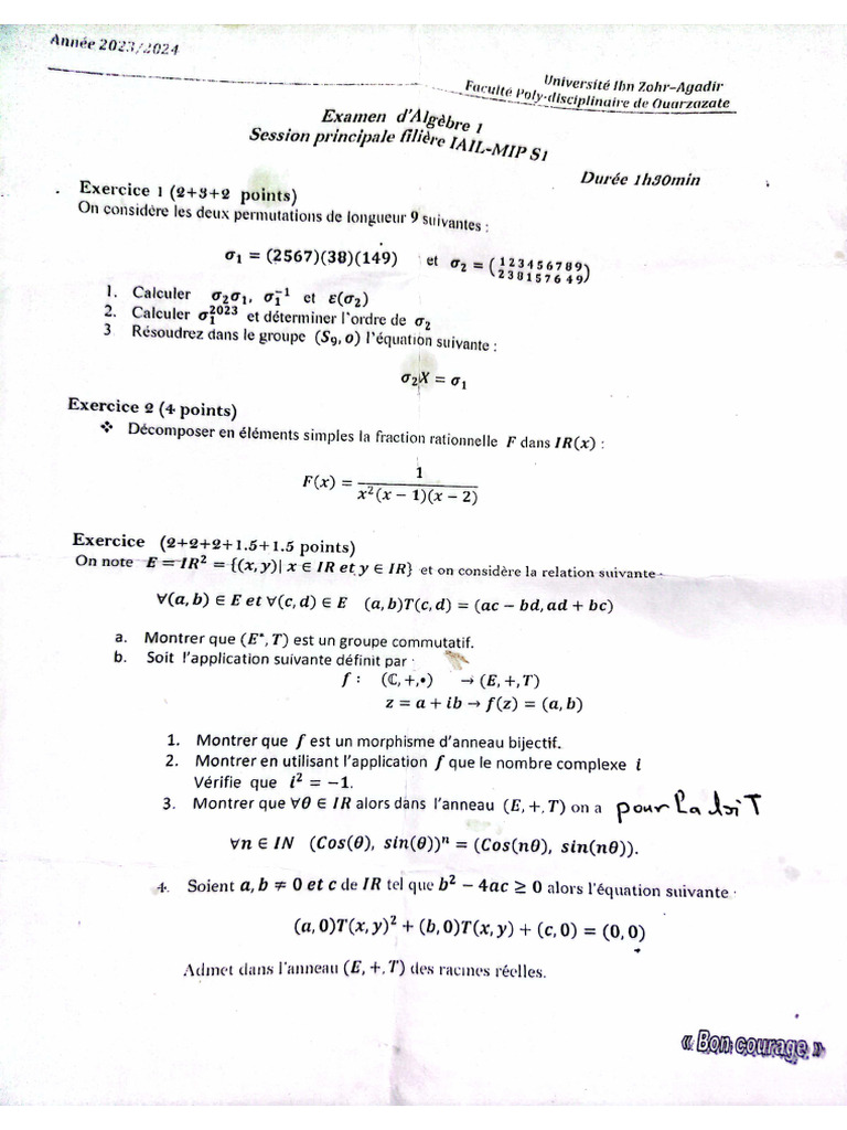 Examens MIP INFORMATIQUE S1+S2 (IAIL) | PDF