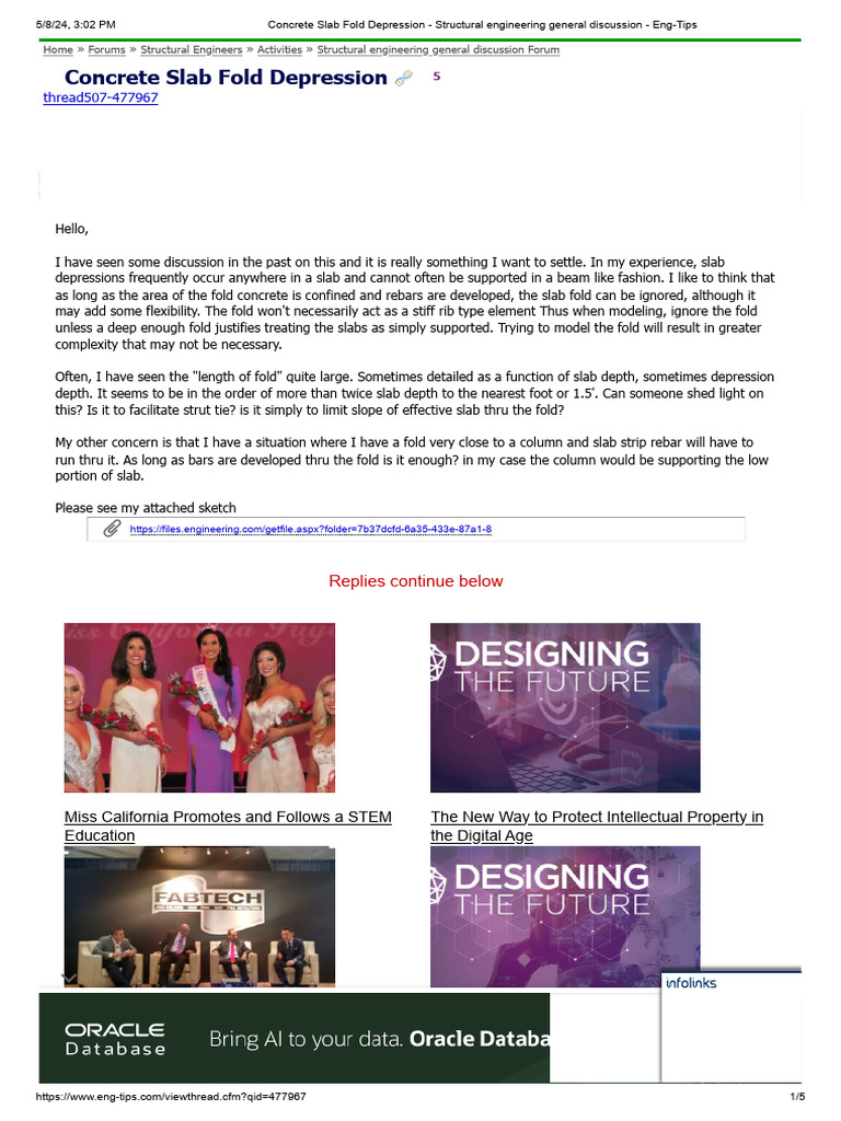 Concrete Slab Fold Depression - Structural Engineering General ...