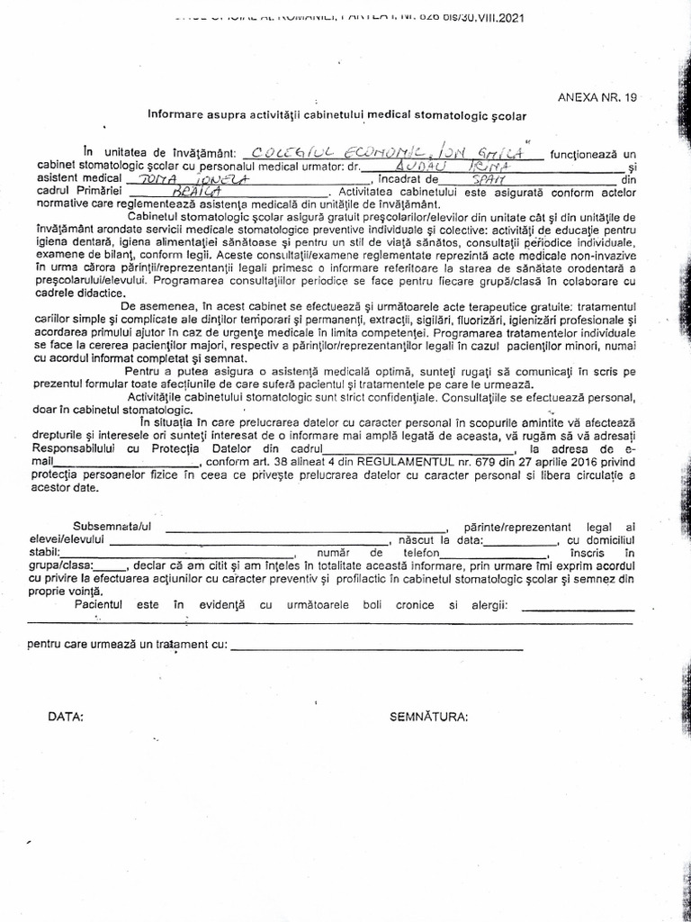 Formular de Informare+de Completat | PDF