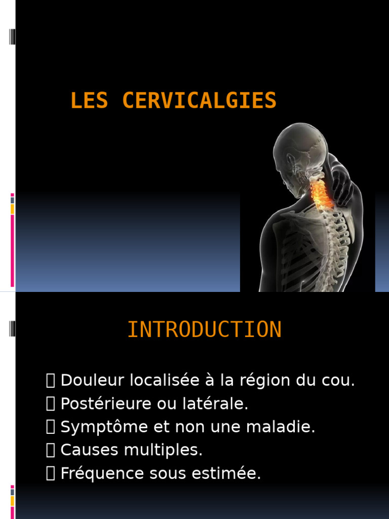 Les Cervicalgies | PDF | Colonne vertébrale | Cou