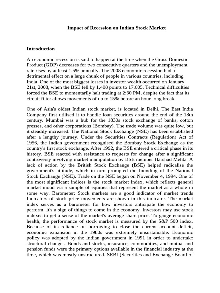 New Draft Stock Market | PDF | Recession | Stock Market