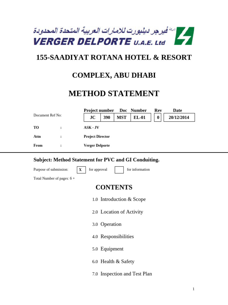 1 Rotana MOS For PVC & GI Conduiting | PDF | Pipe (Fluid Conveyance ...