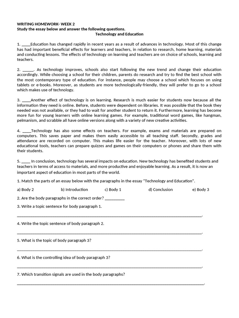 WEEK 2 HW | PDF | Teachers | Learning