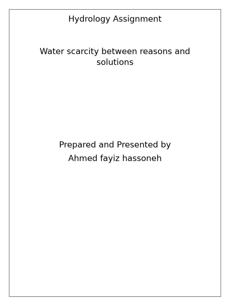 Hydrology Assignment | PDF | Water Scarcity | Water