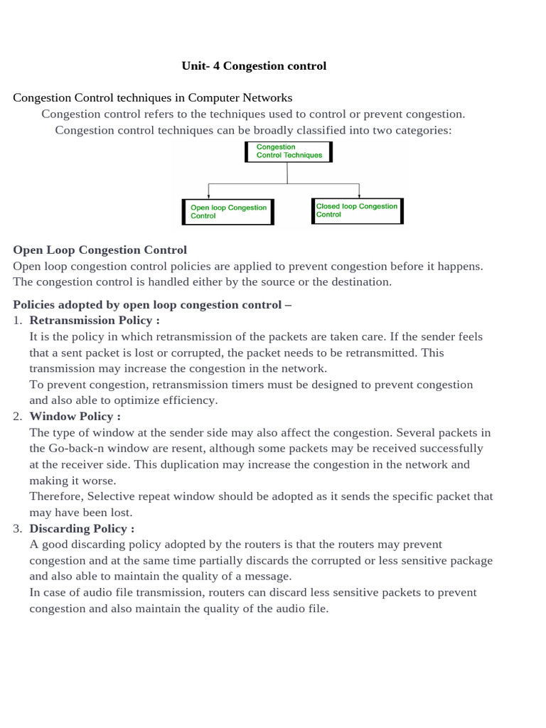 Unit 4 ACN | PDF | Network Congestion | Transmission Control Protocol
