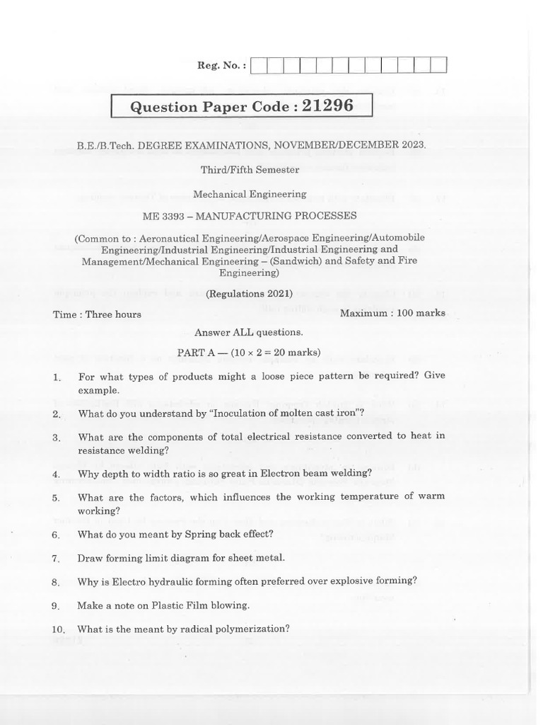 University Question Papers | PDF | Construction | Welding