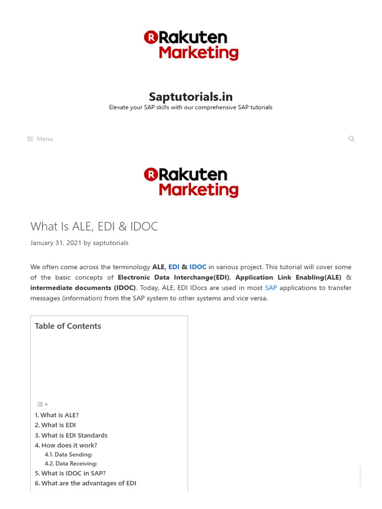 What Is EDI,ALE & IDOC _ How Does It Work_ | PDF | Electronic Data Interchange | Computing