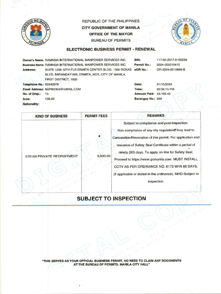 Business Permit 2024 | PDF