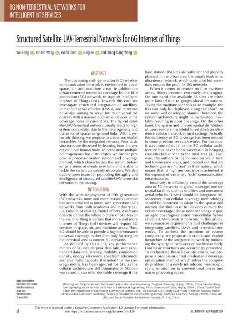 Structured Satellite-UAV-Terrestrial Networks For 6G Internet of Things ...