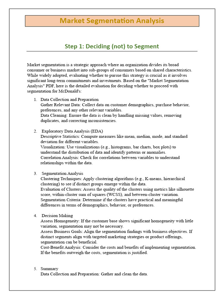 Market Segmentation Analysisborder | PDF | Market Segmentation | Data ...