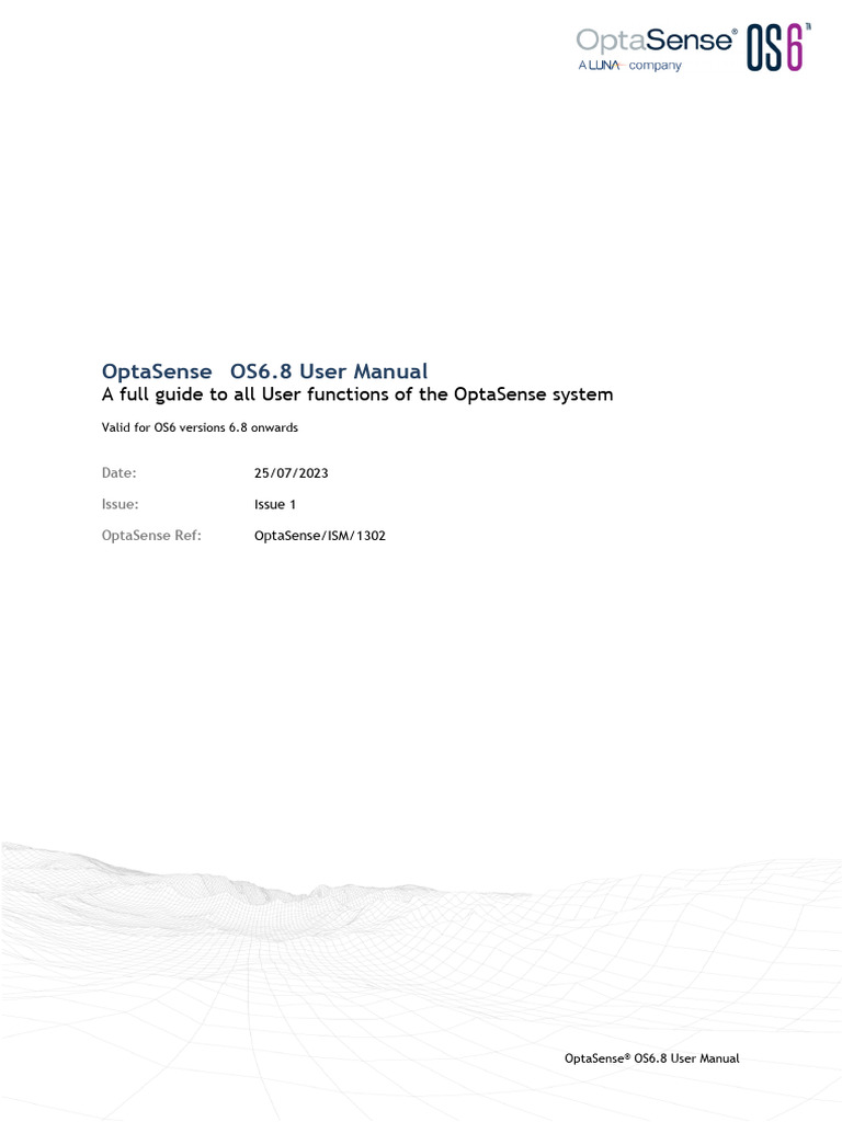 OptaSense OS6.8 User Manual | PDF | Window (Computing) | Graphical User ...