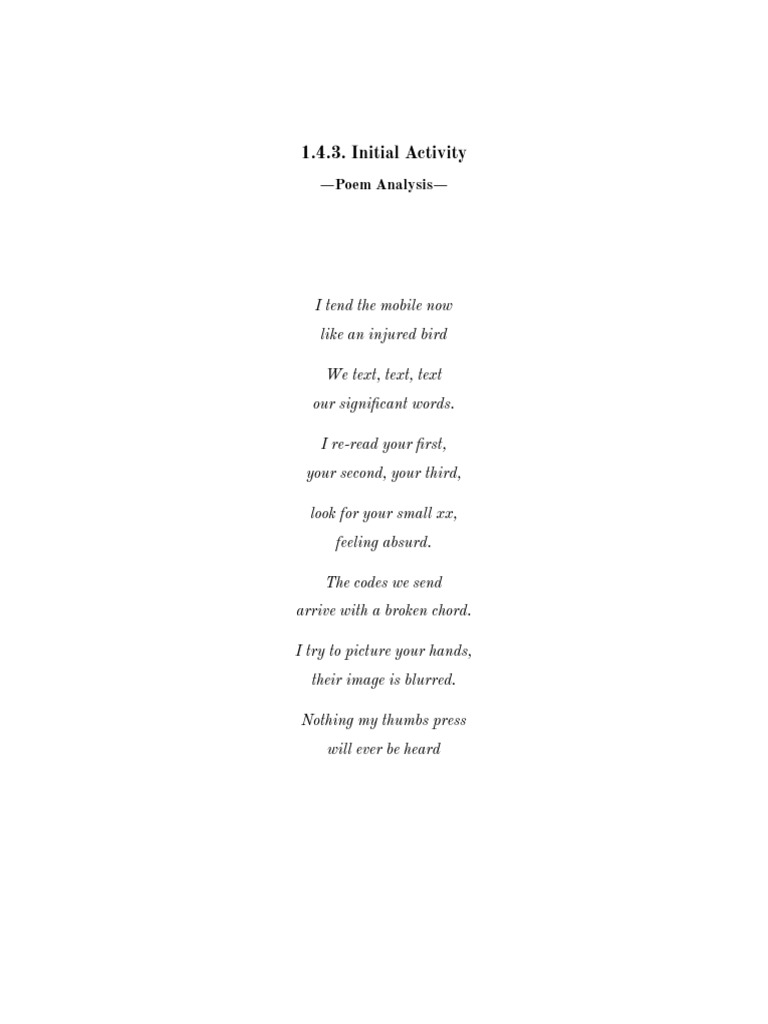 Poem Analysis: Digital Communication's Impact | PDF | Communication ...