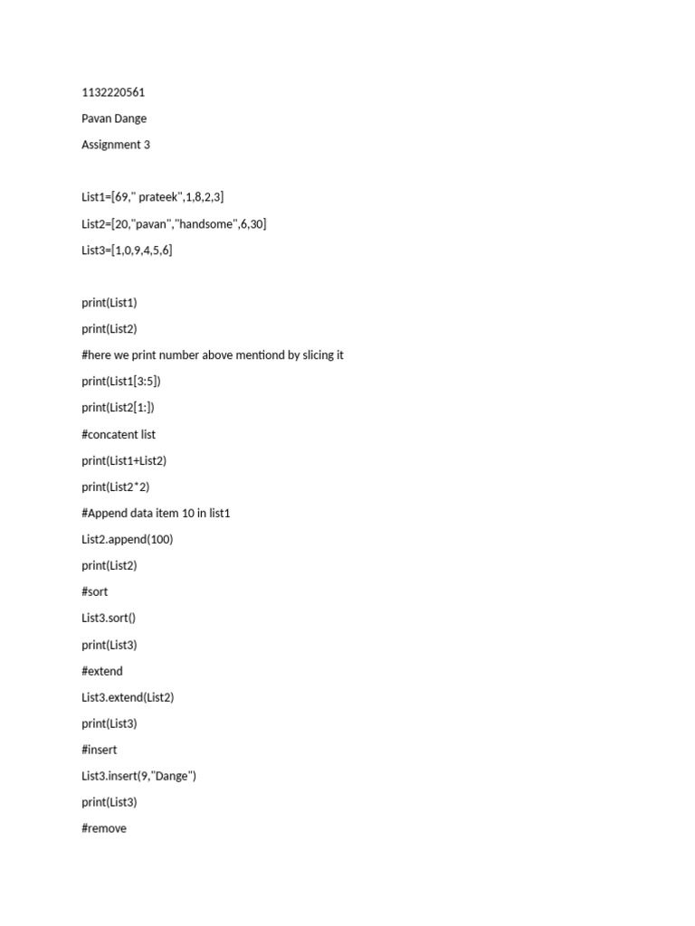 Assighnment 3 Python | PDF