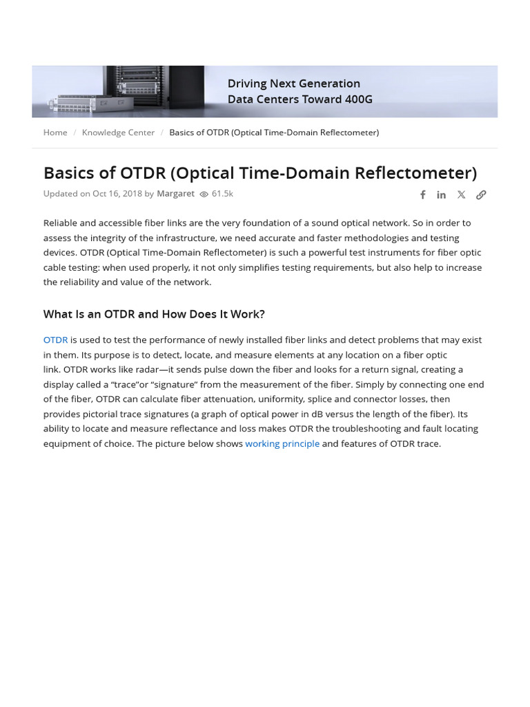 Basics of OTDR (Optical Time-Domain Reflectometer) Testing - FS ...
