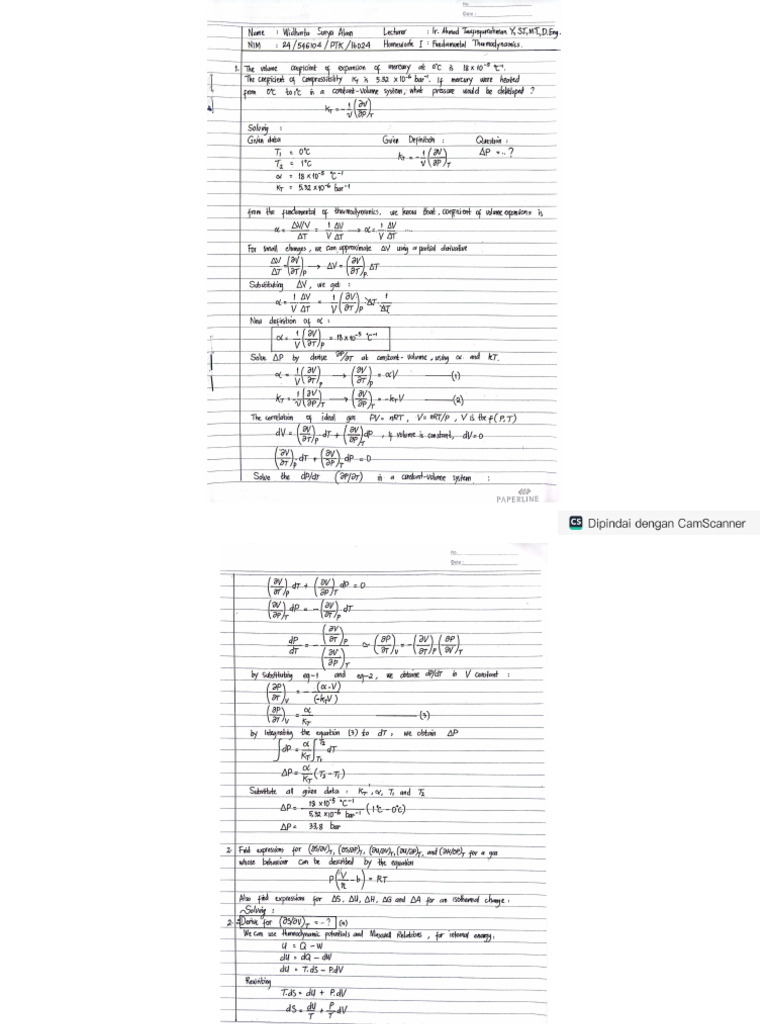 HW1 Thermofund Widharta | PDF