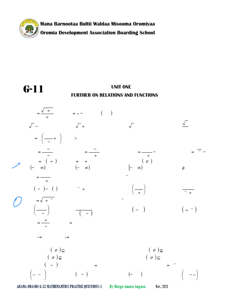 Grade 12 Mathematics Practice Questions | PDF | Asymptote | Series ...
