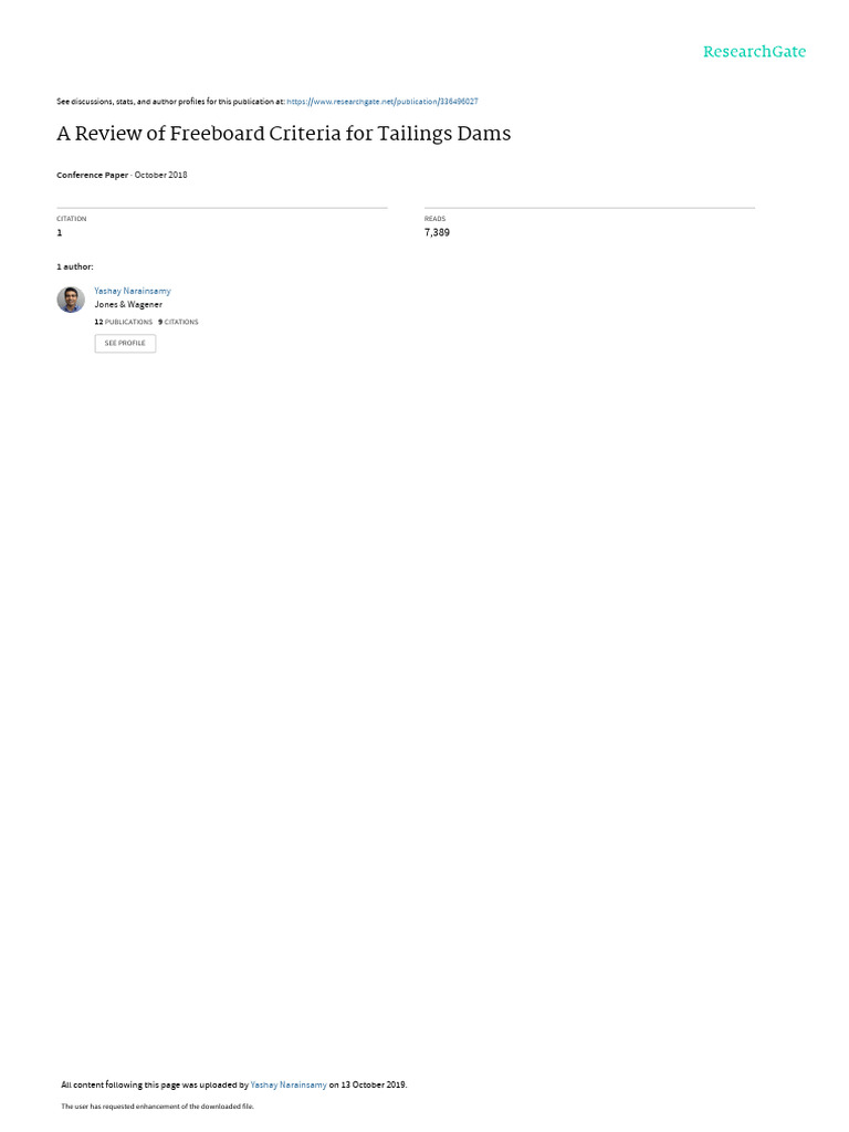 Tailings Dam Freeboard Review | PDF | Dam | Flood