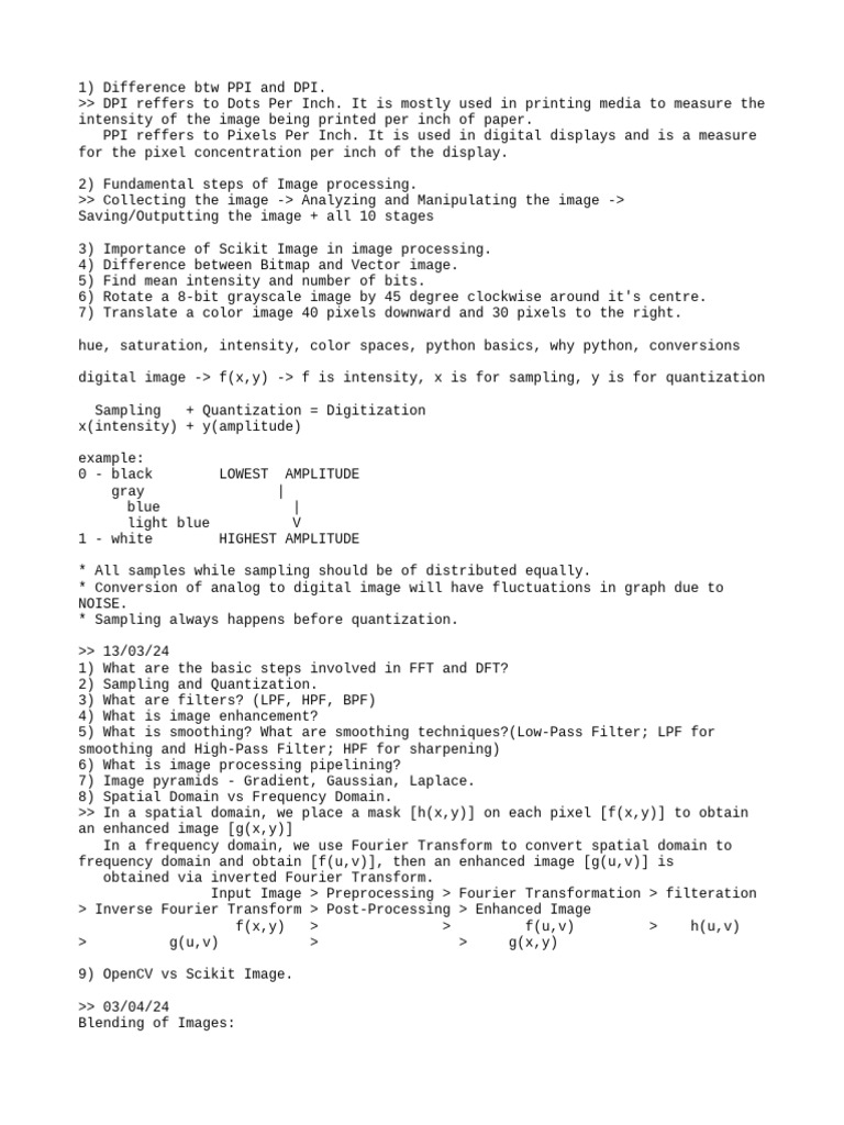 dip questions | PDF | Computer Engineering | Telecommunications Engineering