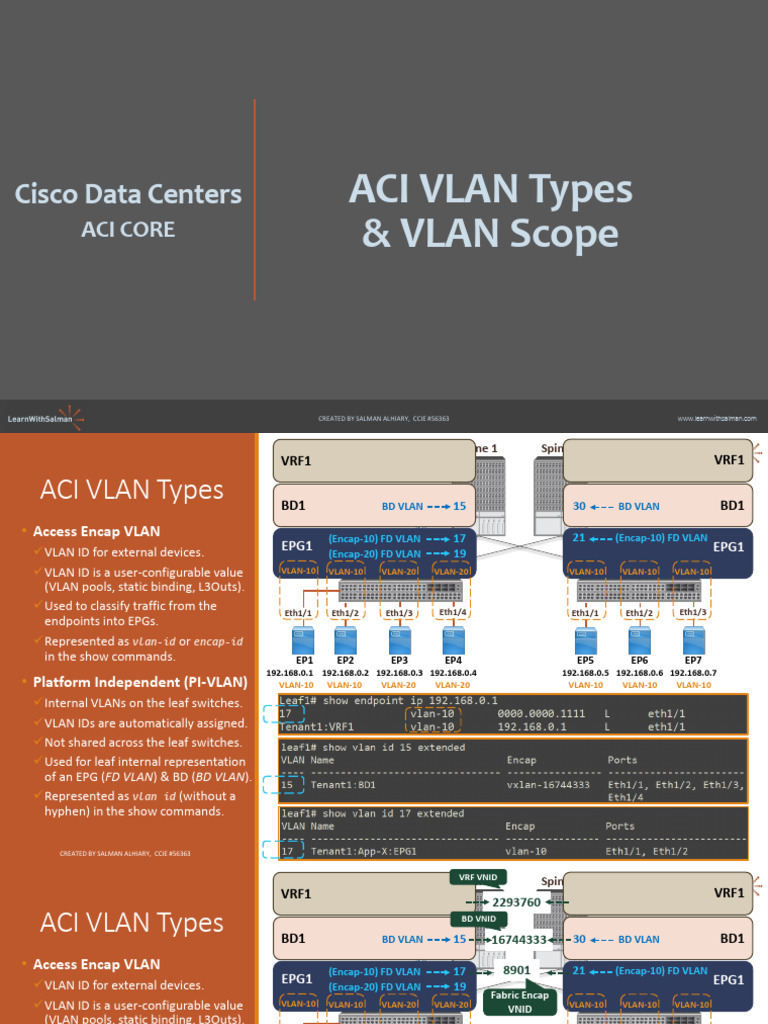 ACI VLAN Types-and-VLAN Scope | PDF | Telecommunications | Computer ...
