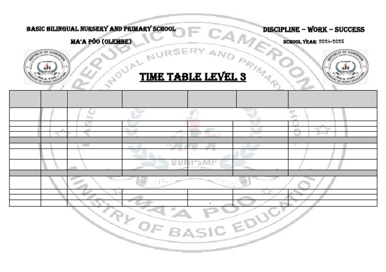 TIME Table L3 | PDF