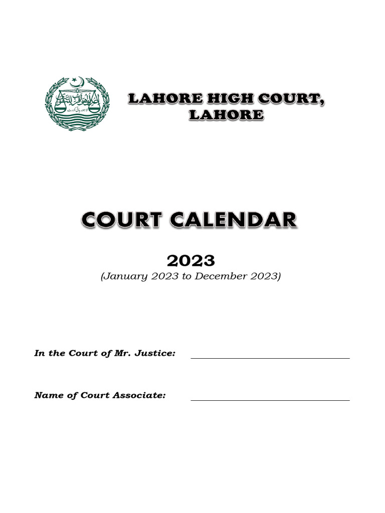 Court Calendar 2023 | PDF