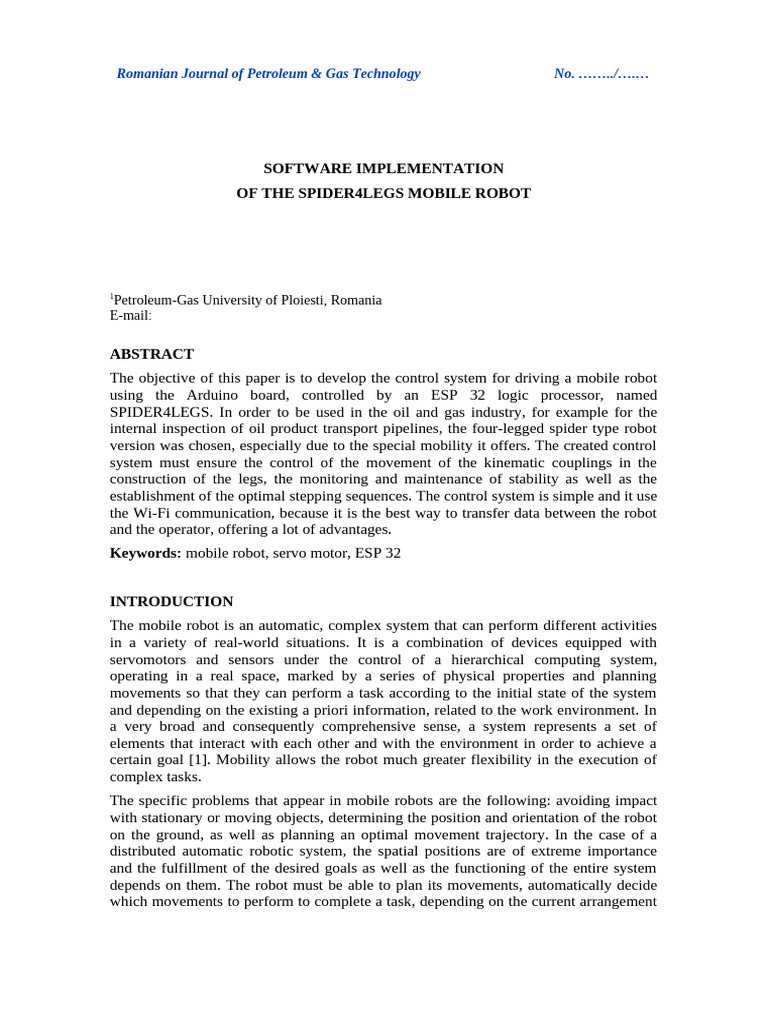 Articol Var 2 | PDF | Robot | Robotics