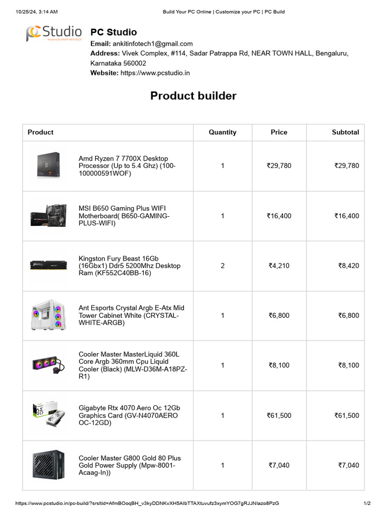 Custom PC Build Pricing Guide | PDF | Personal Computers | Computer Architecture
