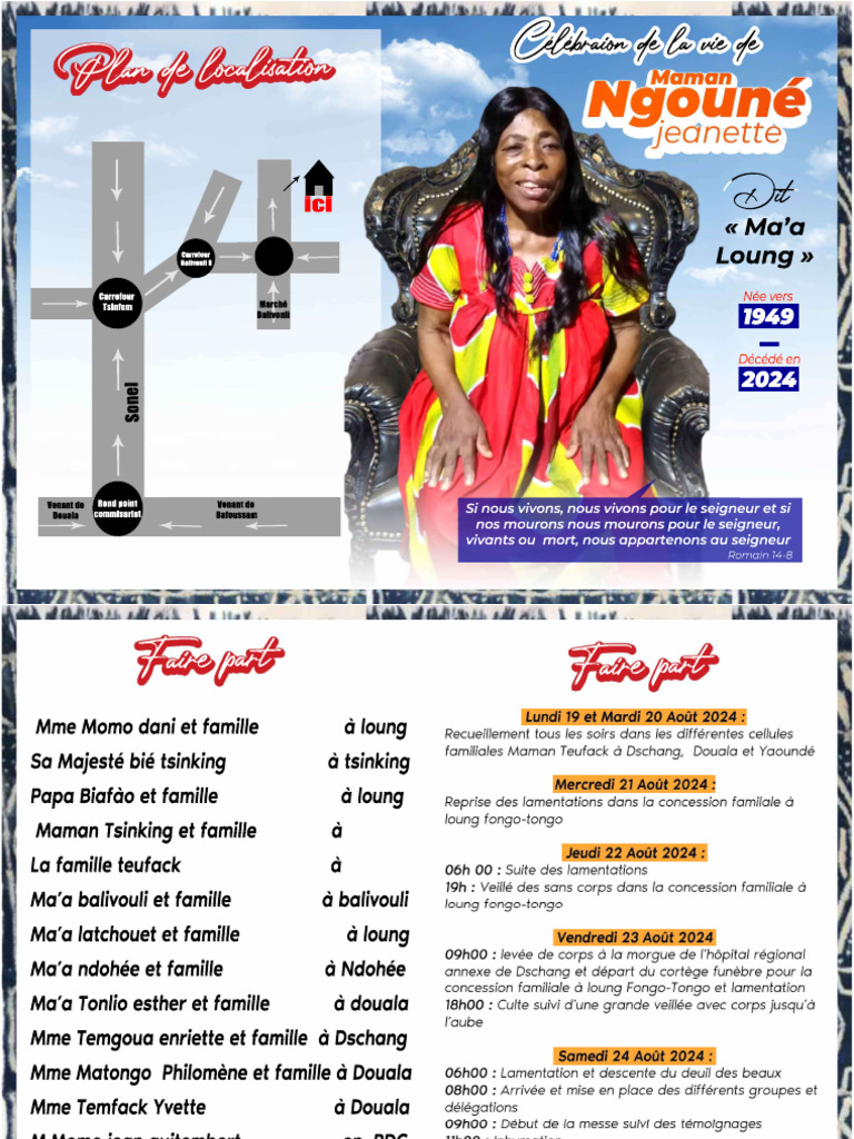 Faire-Part Ngouné Jeanette V - 115528 | PDF