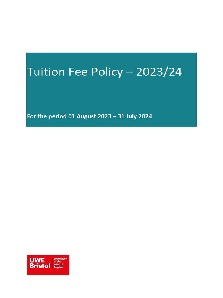 Tuition Fee Policy 2023/24 Overview | PDF | Postgraduate Education ...