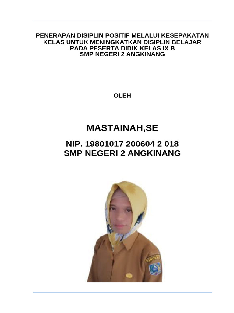 Laporan Penerapan Disiplin Positif | PDF