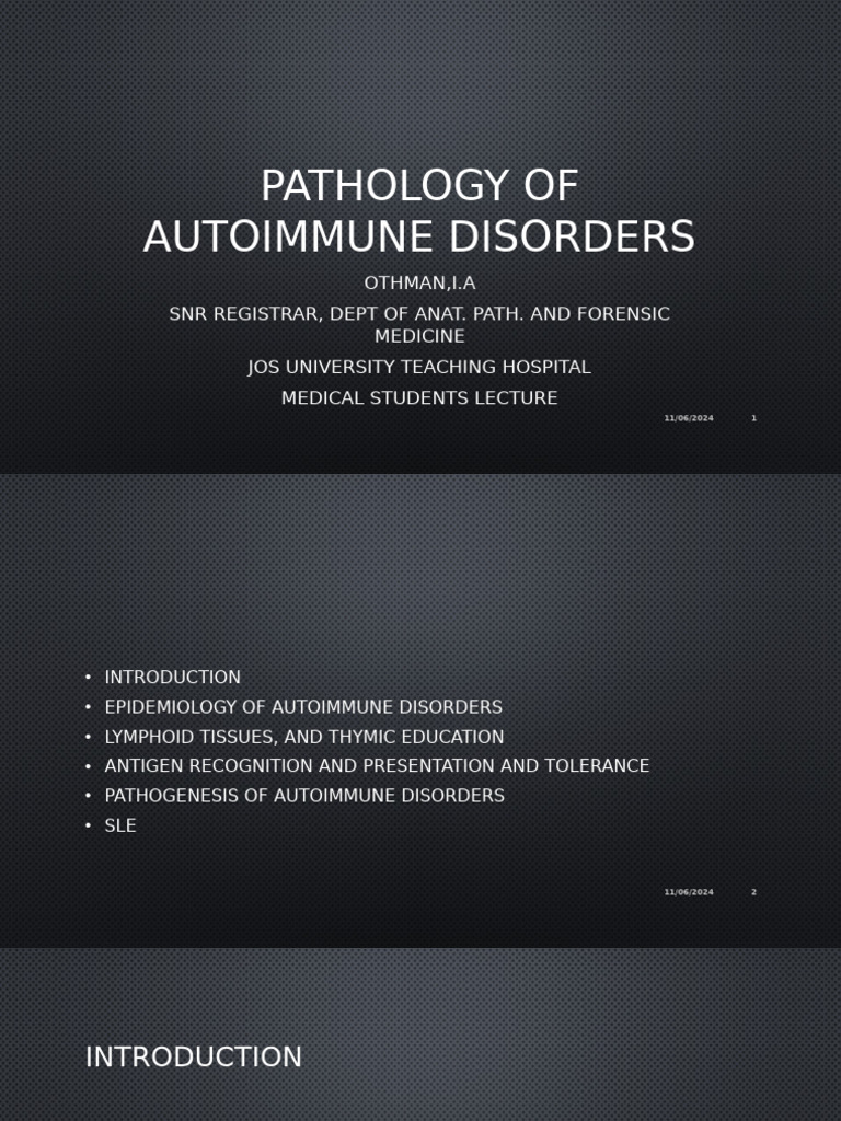 Pathology of Autoimmune Disorders | PDF | T Cell | Immune Tolerance