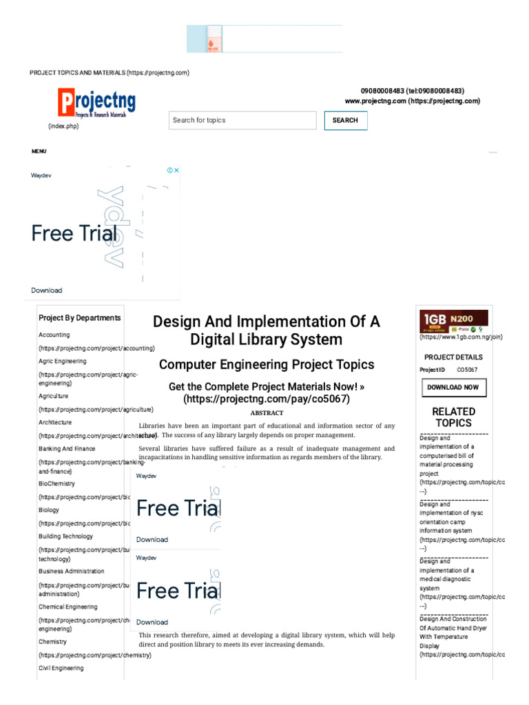 Design And Implementation Of A Digital Library System Pdf Pdf