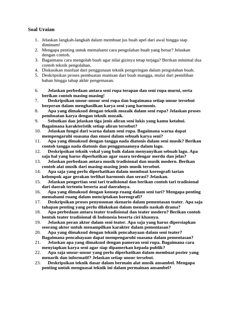Soal Uraian | PDF