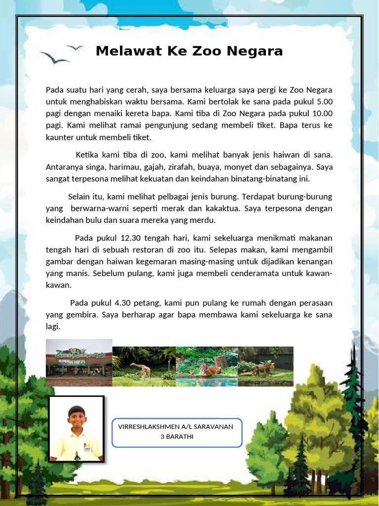 Melawat Ke Zoo Negara | PDF