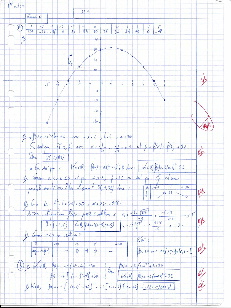 Éléments de Correction 1ère DS1 | PDF