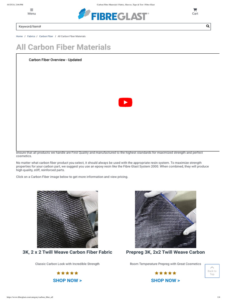CW Cat Carbon Fiber Materials - Fabric, Sleeves, Tape & Tow - Fibre ...