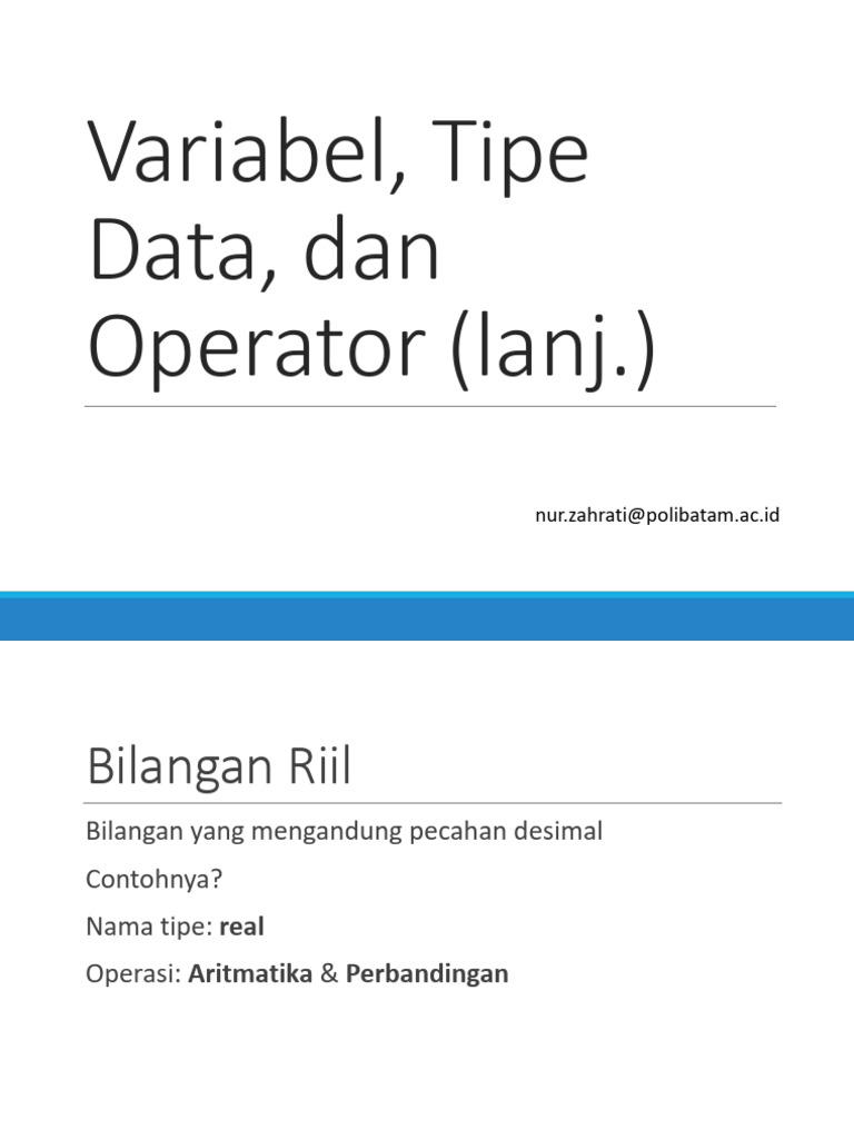 03 Variabel, Tipe Data Operator (Lanj) | PDF