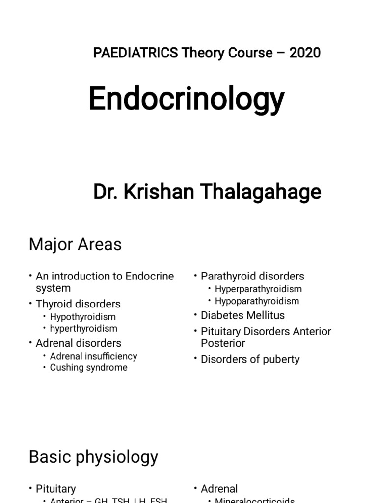 Endocrinology in Paediatrics: Key Concepts | PDF | Puberty ...