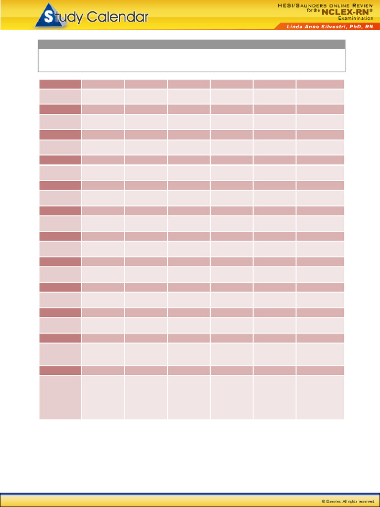 Study_Calendar | PDF | Human Development | Health Care