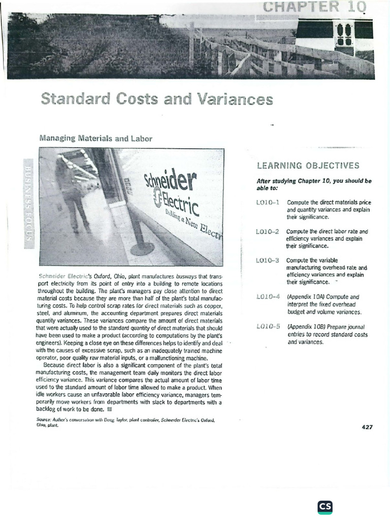 Managerial Accounting - Chapter 10 | PDF