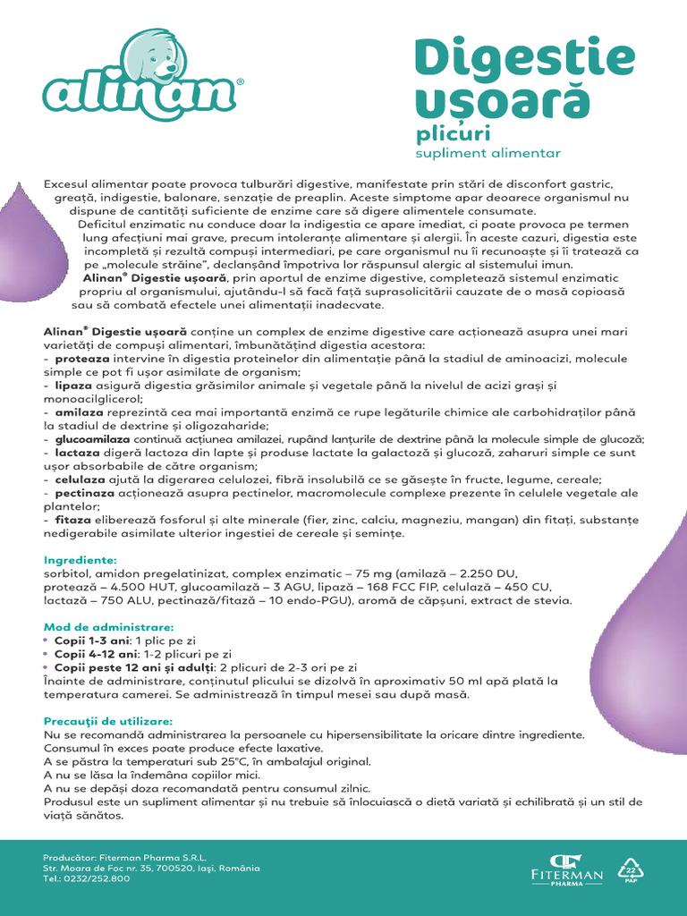 Prospect - Alinan Digestie Usoara 10 Plicuri | PDF