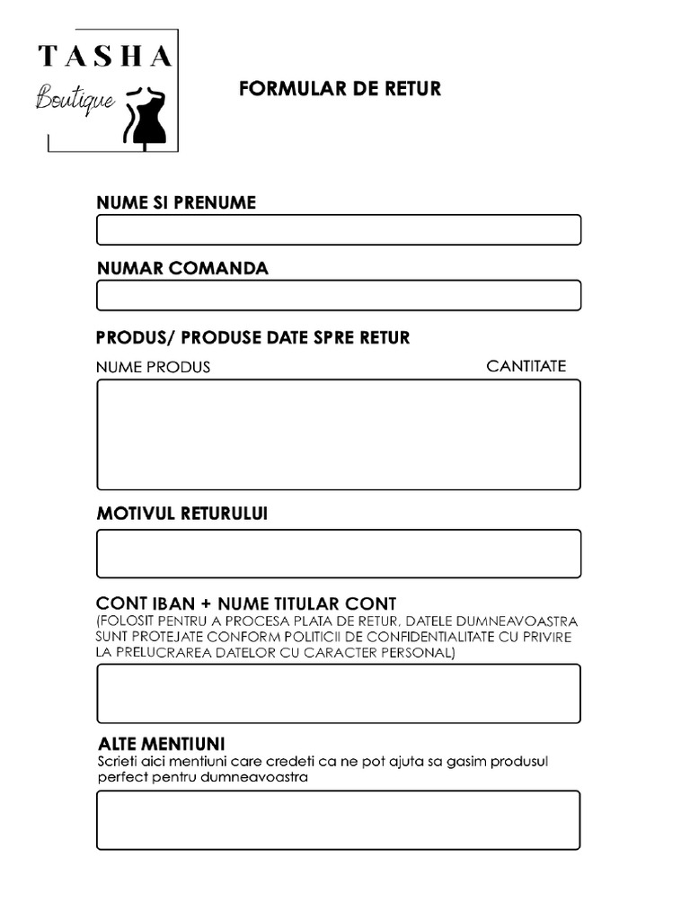 Formular de Retur | PDF