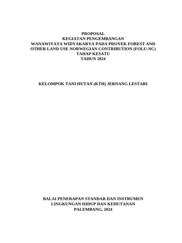 Pengembangan KTH Jernang Lestari | PDF