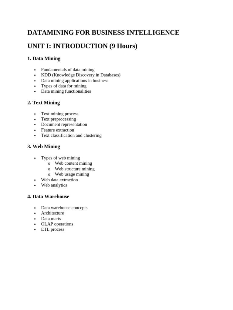 Datamining For Business Intelligence | PDF | Data Mining | Cluster Analysis